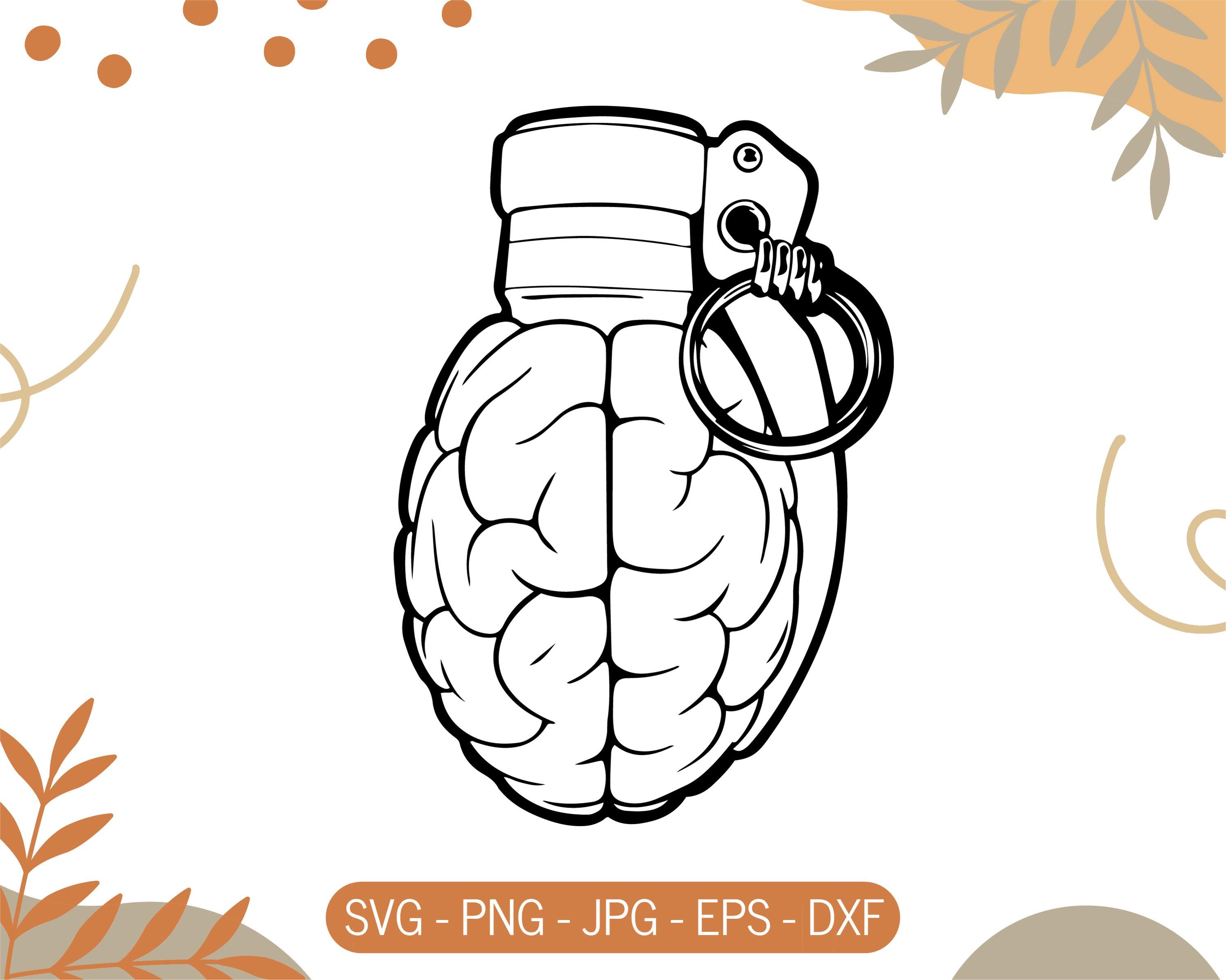 Brain SVG, Grenade SVG, Military SVG, Army Svg, Veteran Svg, T-shirt ...