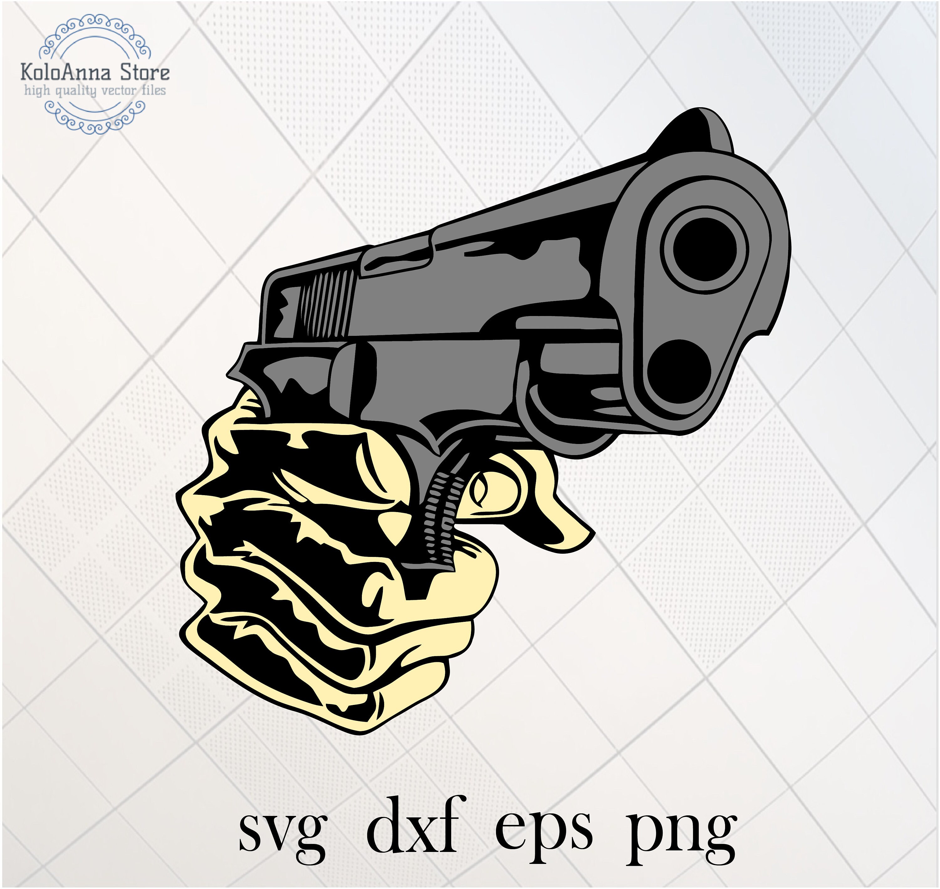 Handgun Svg Pistol Svg Weapon Svg Vector Cut File For Etsy | Images and ...