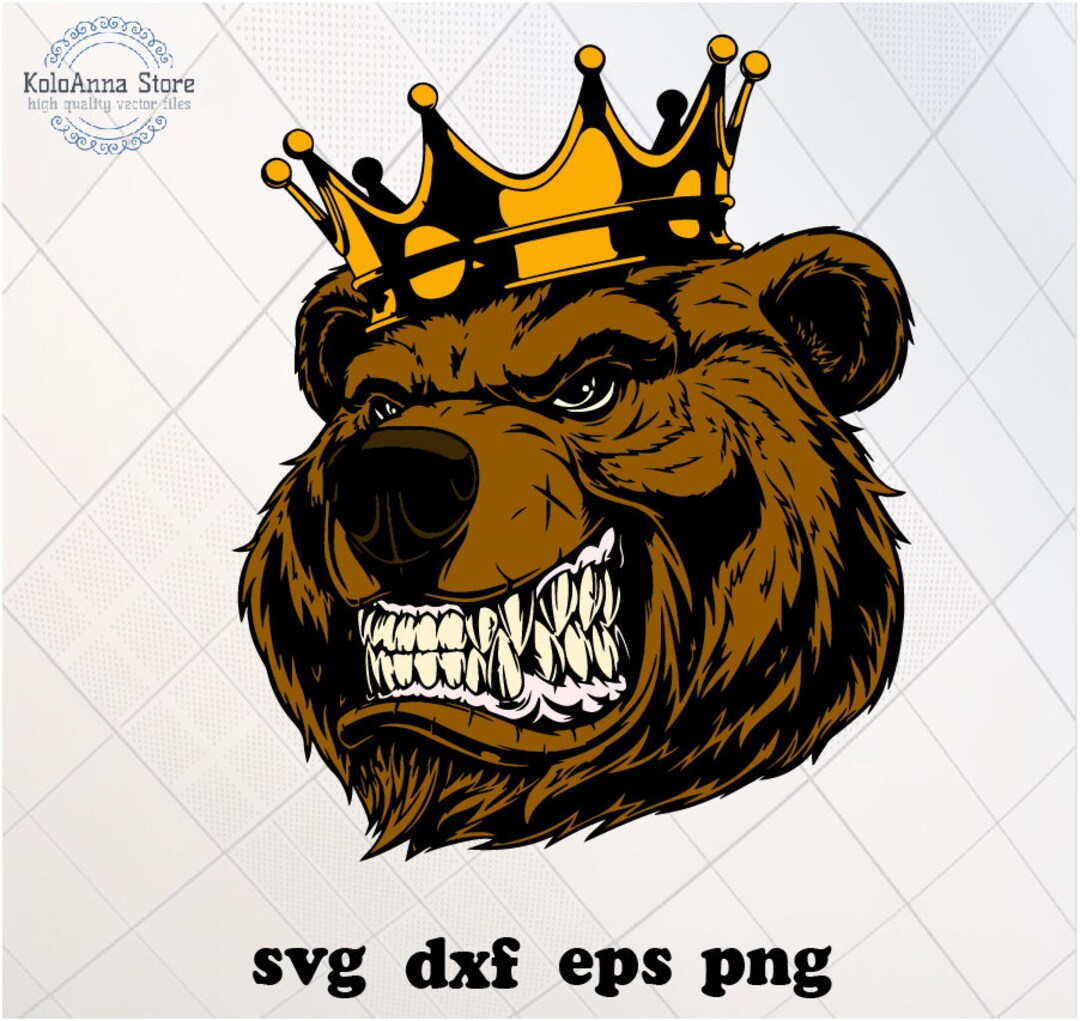 Bear SVG, King SVG, Crown SVG, Grizzly Bear Svg, Layered Svg, T-shirt ...