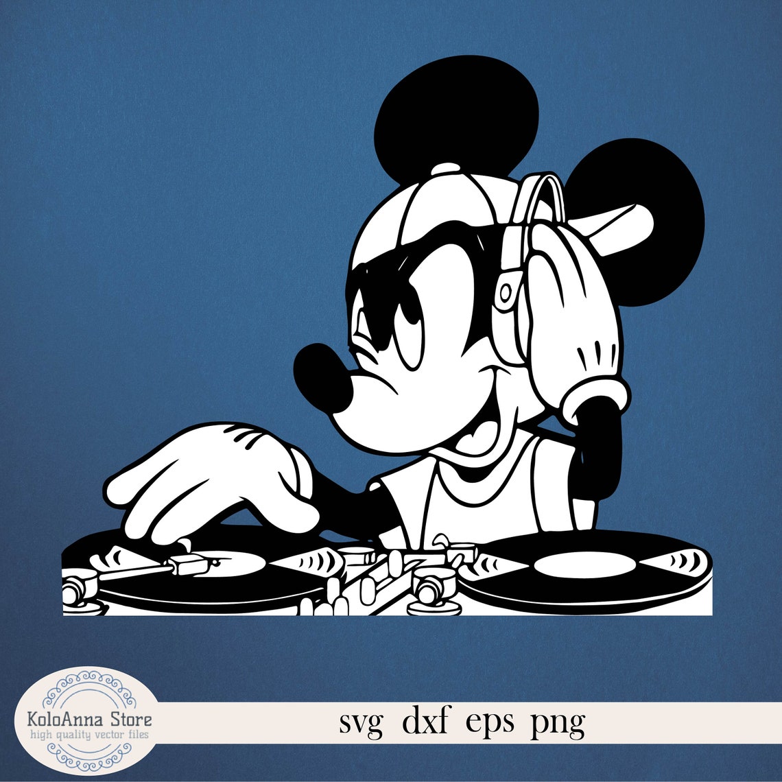 Mickey mouse svg DJ svg mickey svg música svg silueta | Etsy España