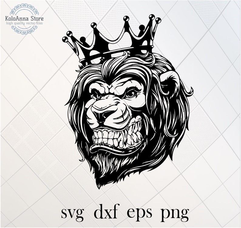 Lion Svg Lion Head Svg King of Animals Svg King Svg Crown - Etsy