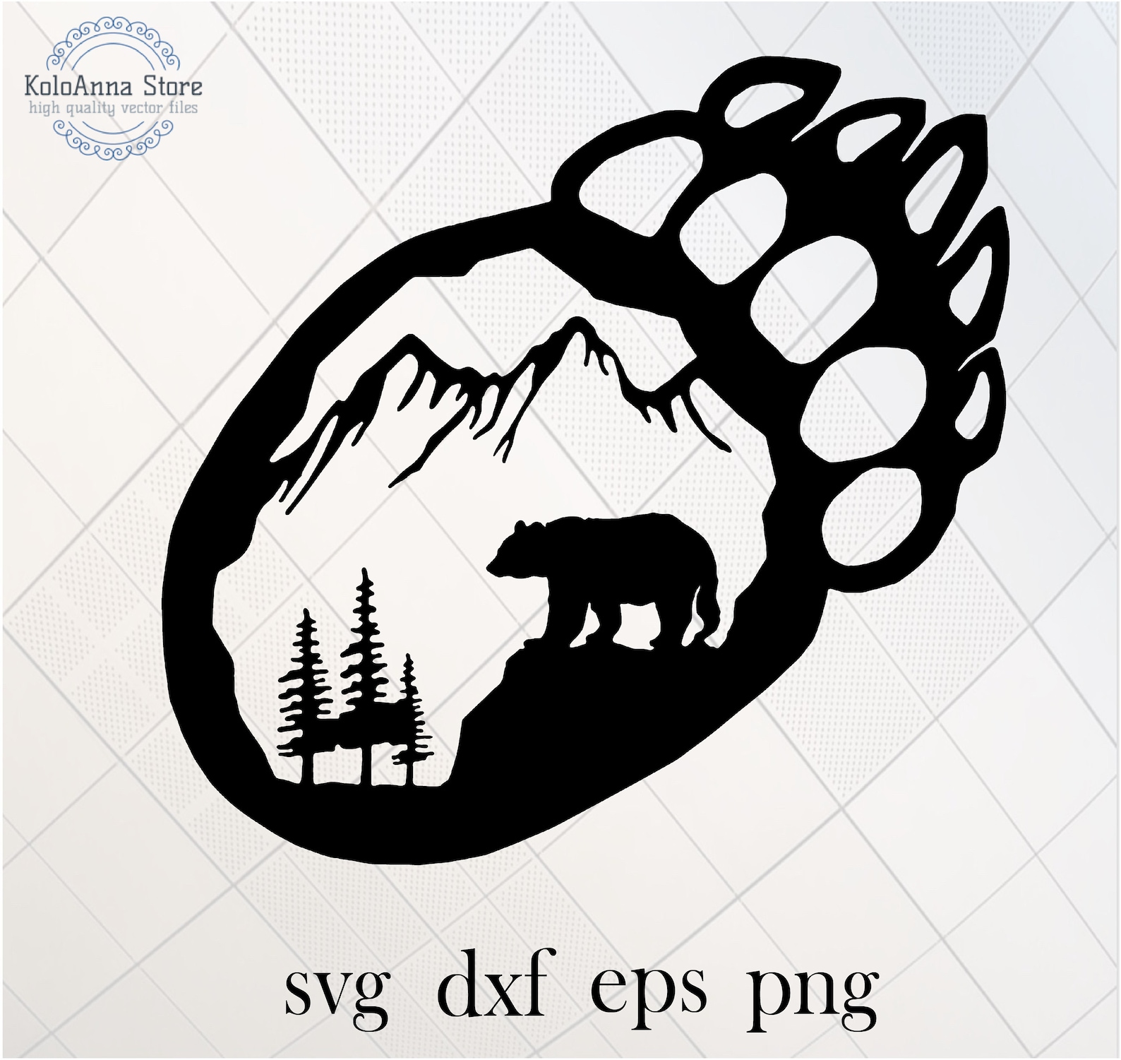 Bear Paw Svg Bear Svg Paw Svg Nature Svg Mountains Svg - Etsy
