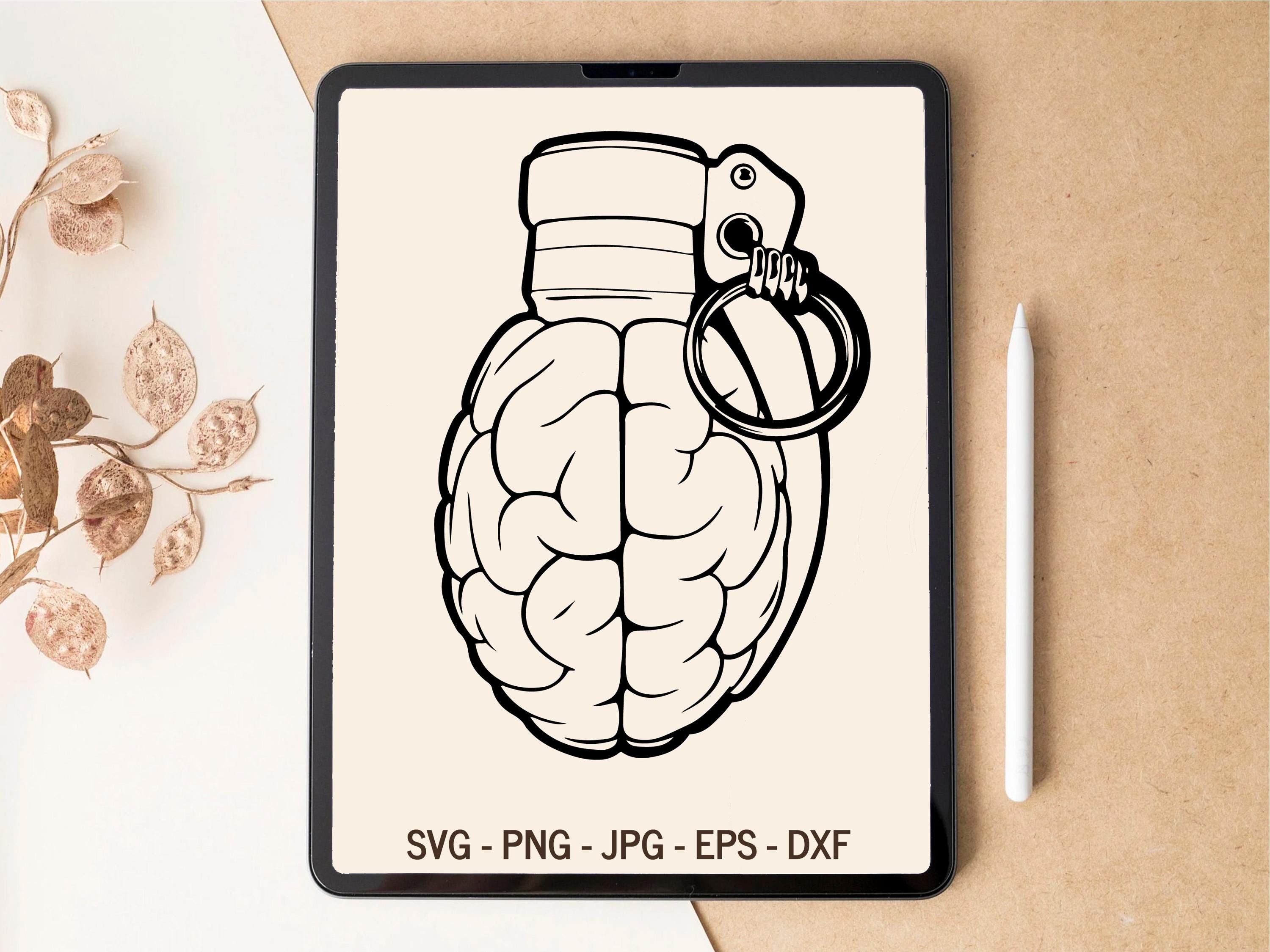 Brain SVG, Grenade SVG, Military SVG, Army Svg, Veteran Svg, T-shirt ...