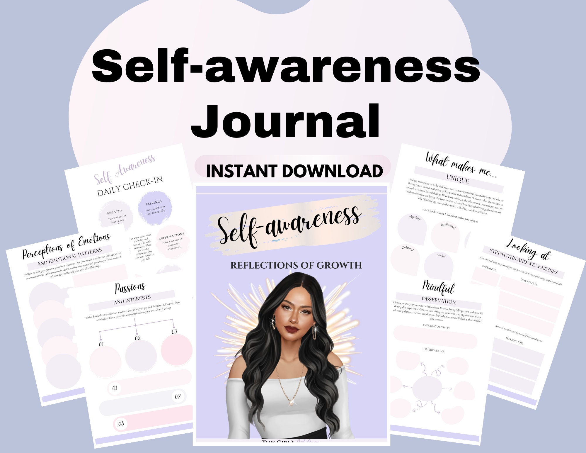 Self Awareness Journal Self-reflection Prompts Personal Growth ...