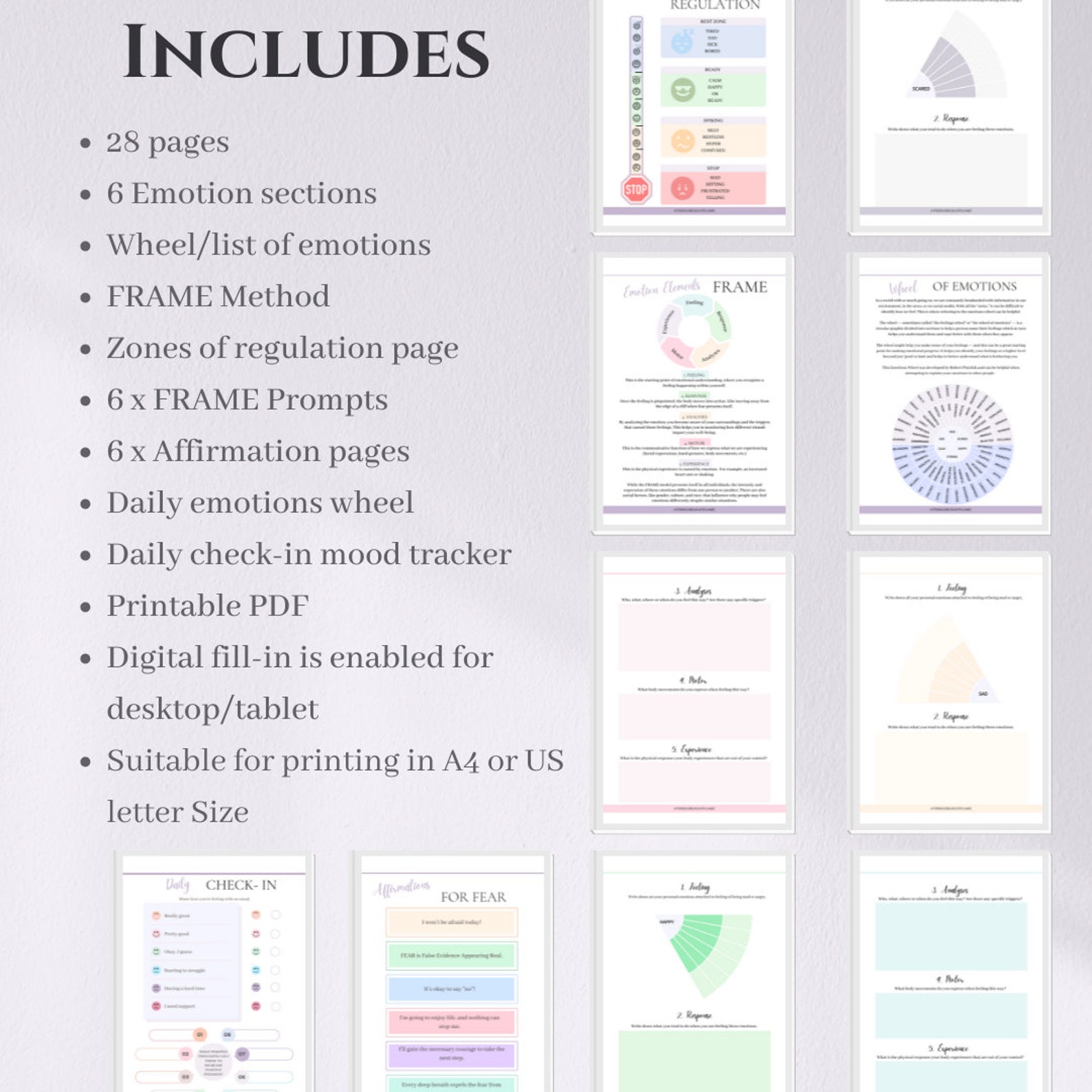 Emotions Wheel Feelings Wheel Mental Health Help Printables Emotion ...