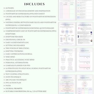Post-partum Depression Therapy Worksheets Psychoeducation Printables ...