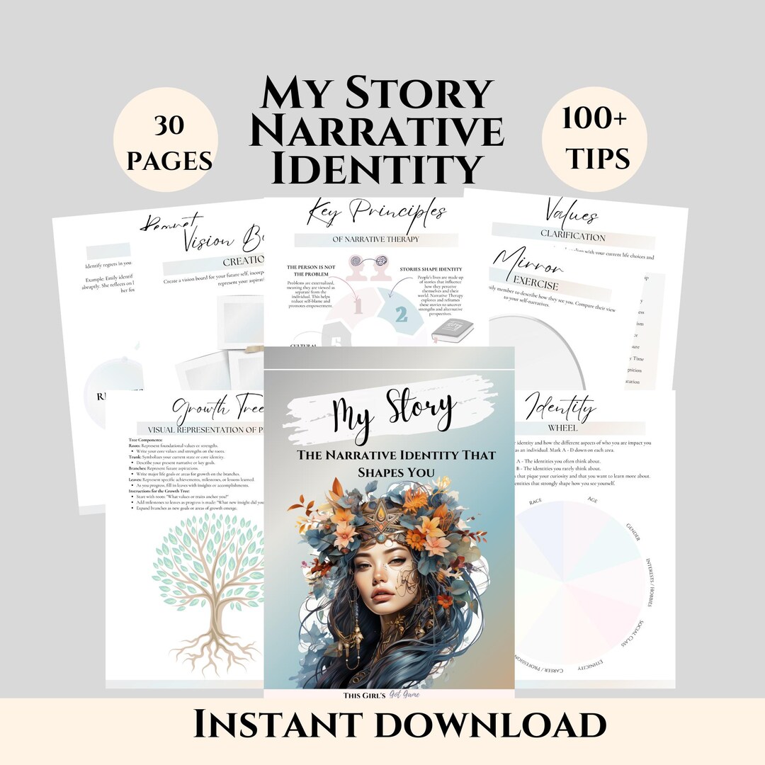 Narrative Identity Therapy Workbook | My Story | Printable Self ...