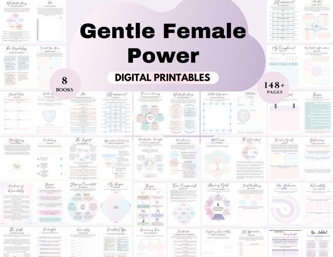Female Empowerment Worksheet Bundle Printable Resources Therapy Tools ...