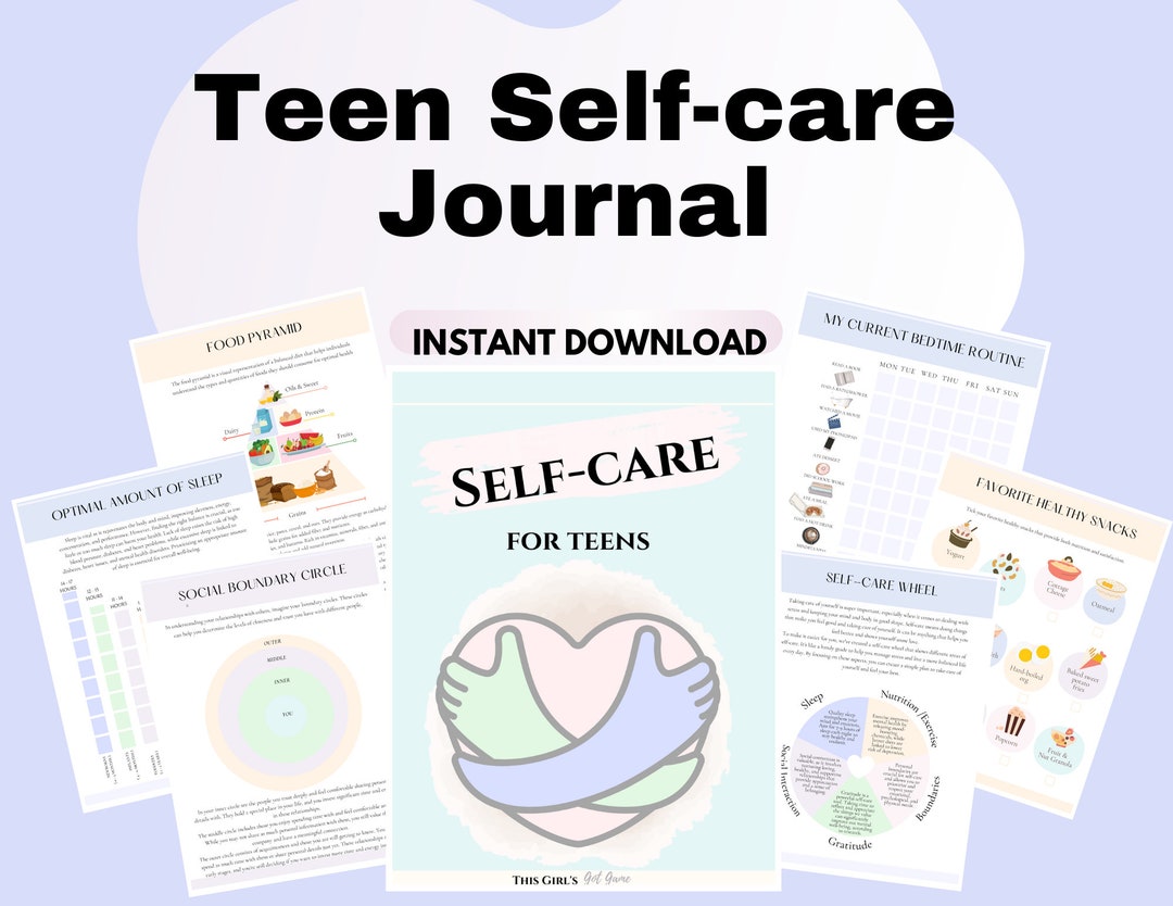 Teen Self Care Journal Youth Wellness Journal Confidence Worksheet Kids ...