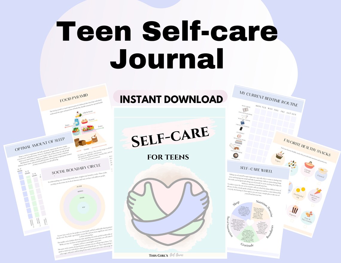 Teen Self Care Journal Youth Wellness Journal Confidence Worksheet Kids ...