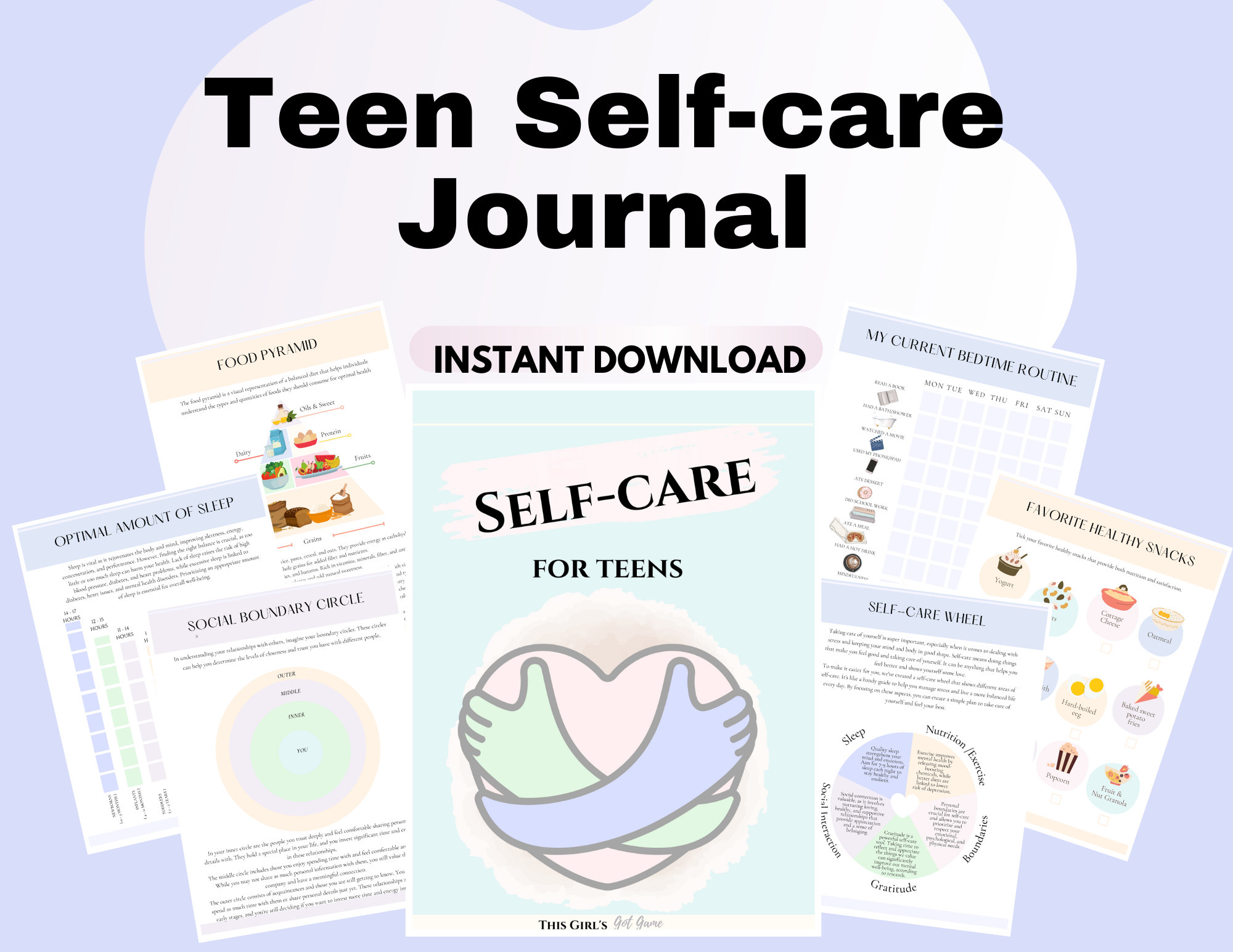 Teen Self Care Journal Youth Wellness Journal Confidence Worksheet Kids ...