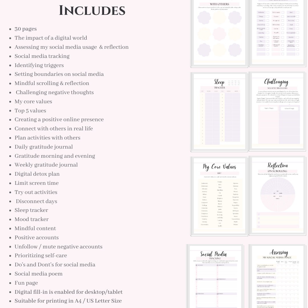 Social Media Workbook Social Media Worksheet for Teen Social - Etsy
