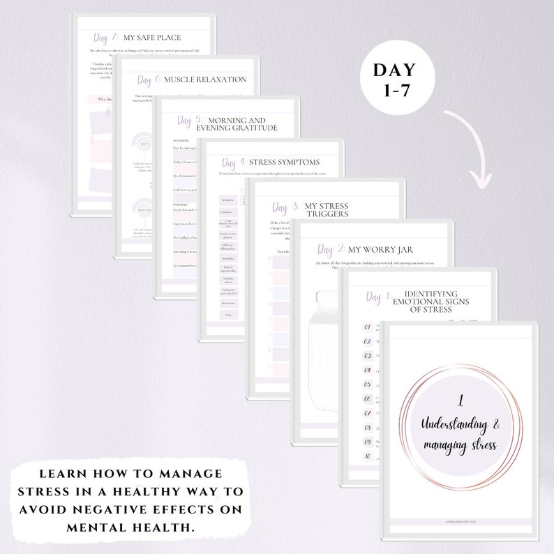 Teen Mental Health Workbook Anxiety Printable Worksheets Self-help ...