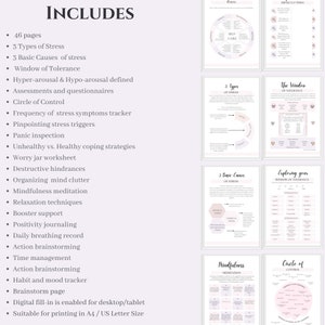Stress Relief Printables Stress Management Worksheets Self Care Journal ...