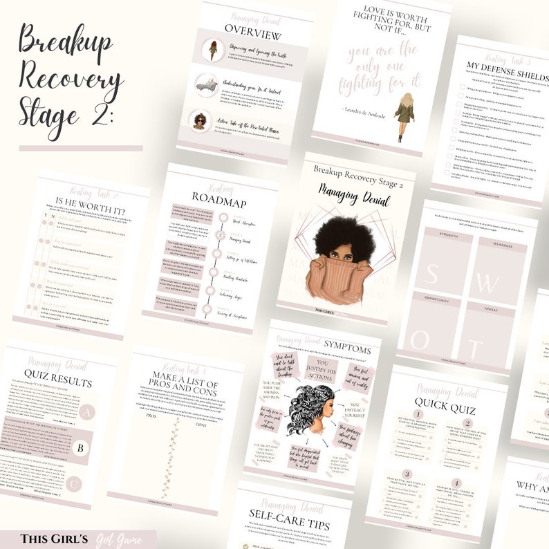 Managing Denial Digital Printable Journal Breakup Recovery Divorce ...