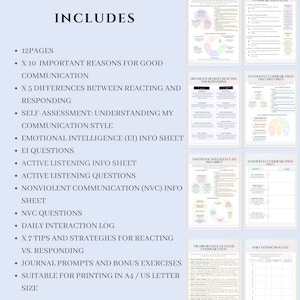 Reacting Vs Responding Communication Skills Worksheets for Therapists ...