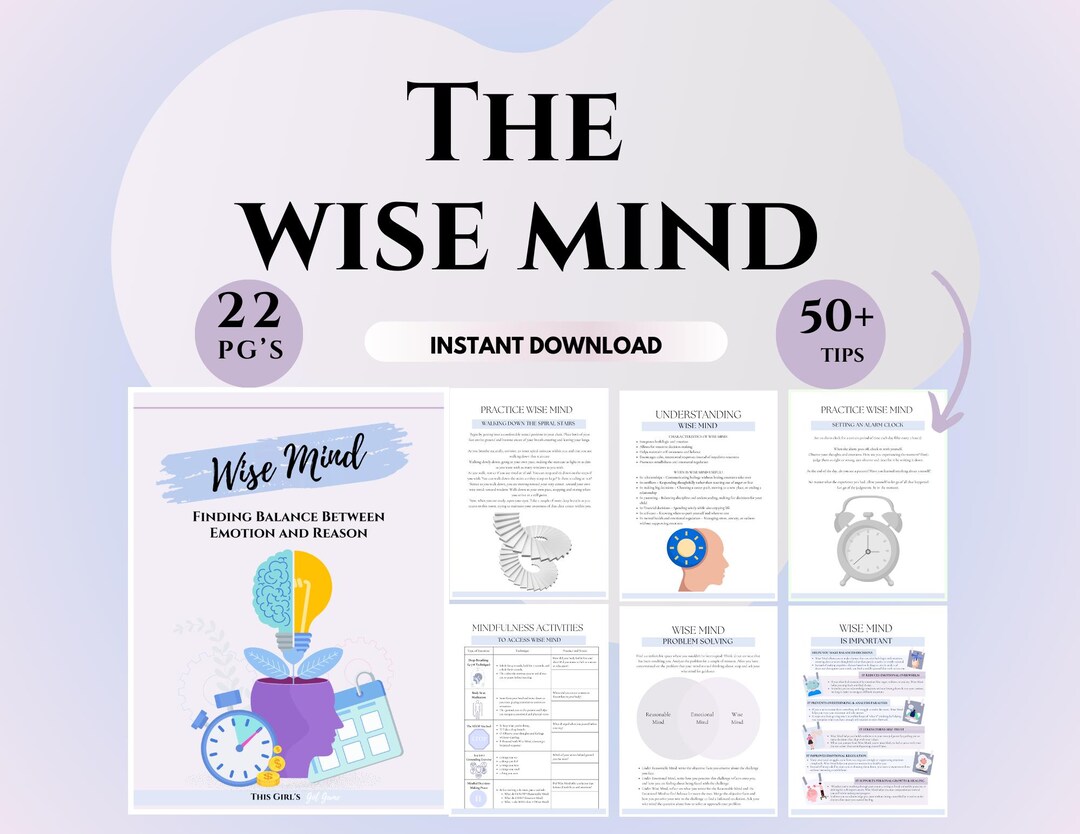 DBT Therapy Worksheets Wise Mind Therapist Tools Dialectical Behavior ...