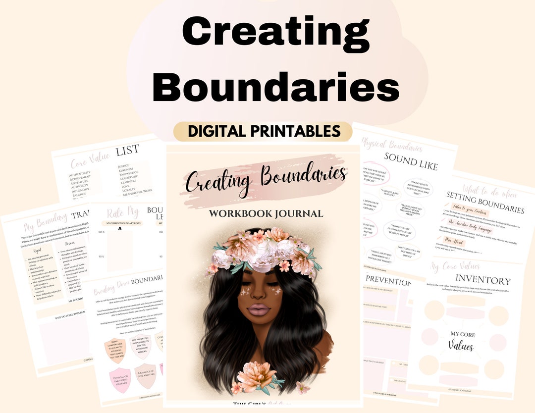 Creating Boundaries Workbook Personal Growth Printable Self-help Worksheets Boundary Workbook ...