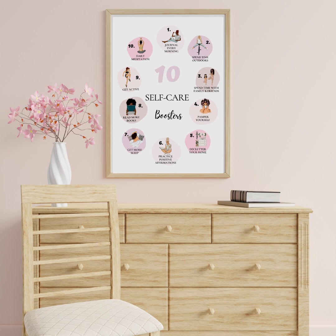 Self-care Booster Poster / Therapy Office Decor / School Counselor ...
