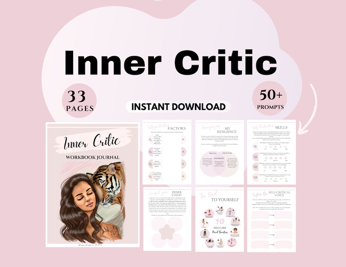 Inner Critic Workbook Negative Self-talk Self Help Worksheets - Etsy UK