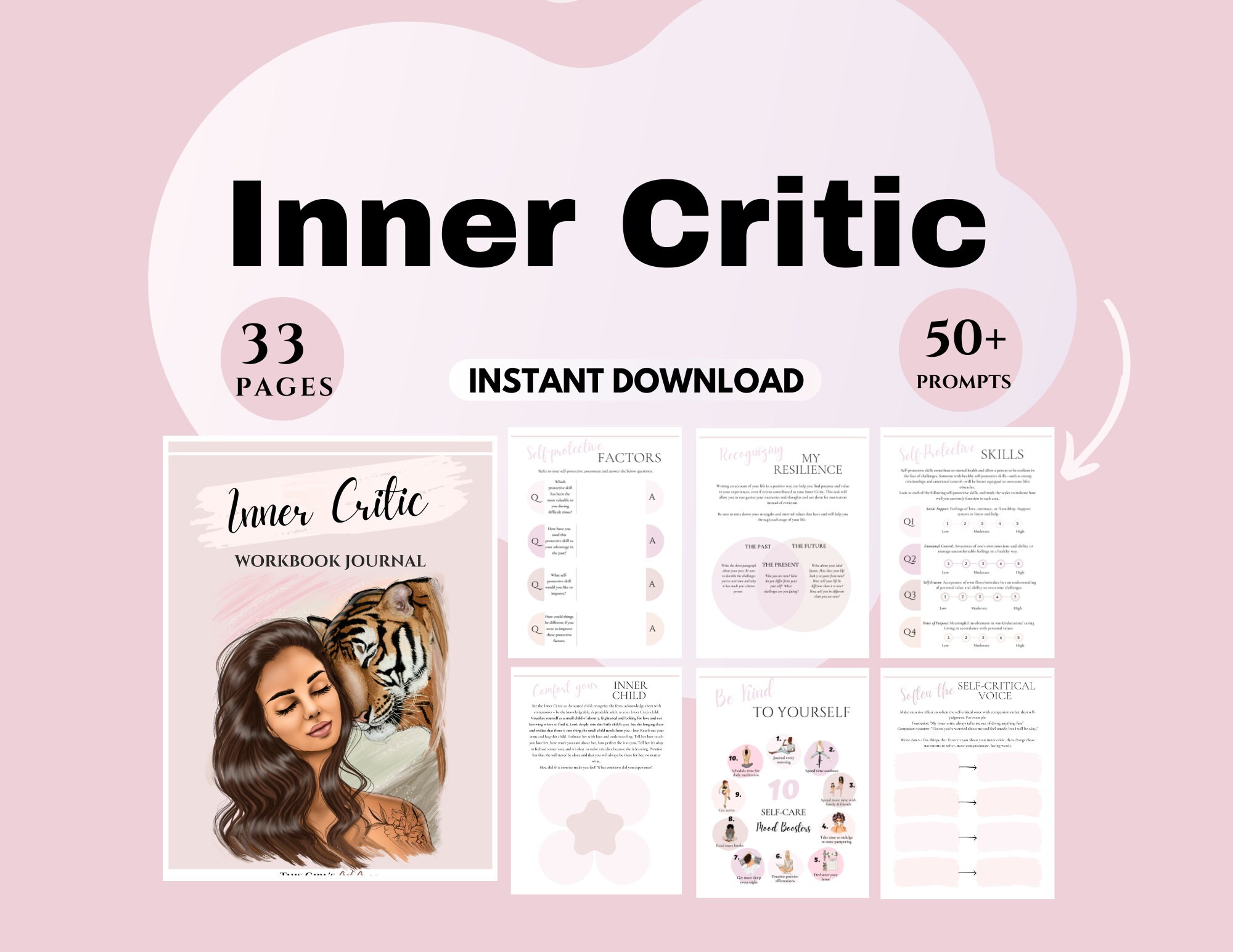 Inner Critic Workbook Negative Self-talk Self Help Worksheets - Etsy UK