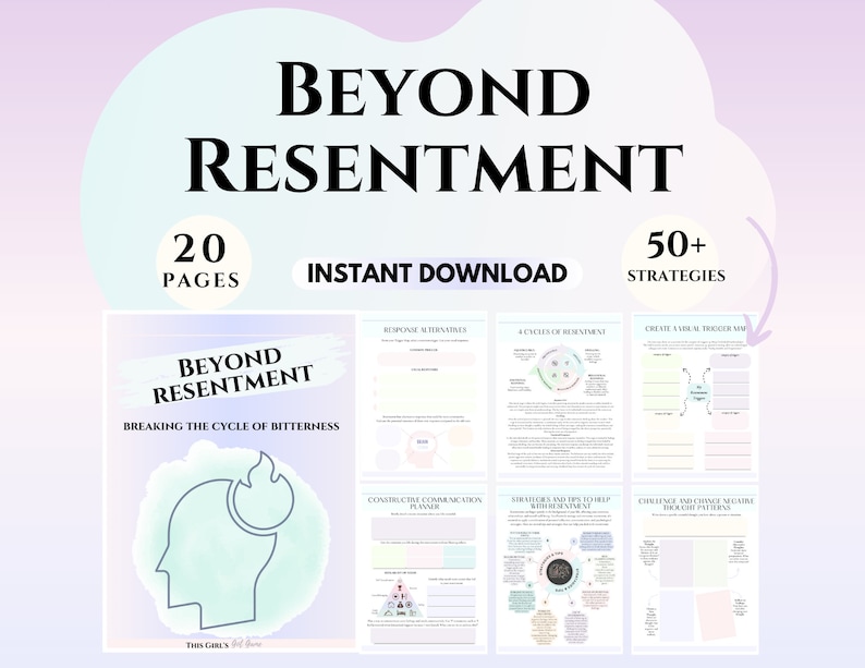 Resentment Cycle Therapy Worksheets Conflict Resolution Workbook Family ...