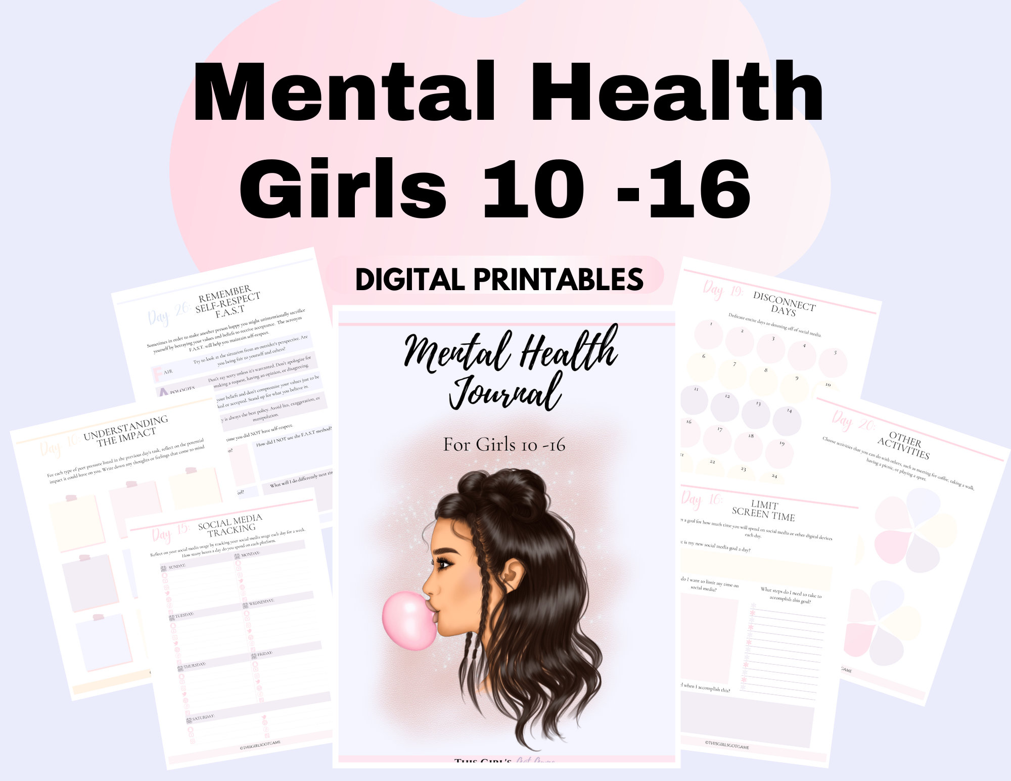 Teen Mental Health Workbook Anxiety Printable Worksheets Self-help ...