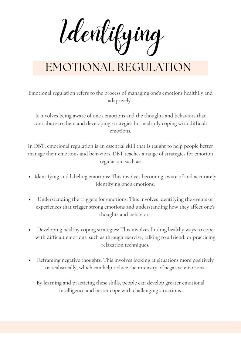 Emotional Regulation Dealing With Your Feelings Emotion Processing ...