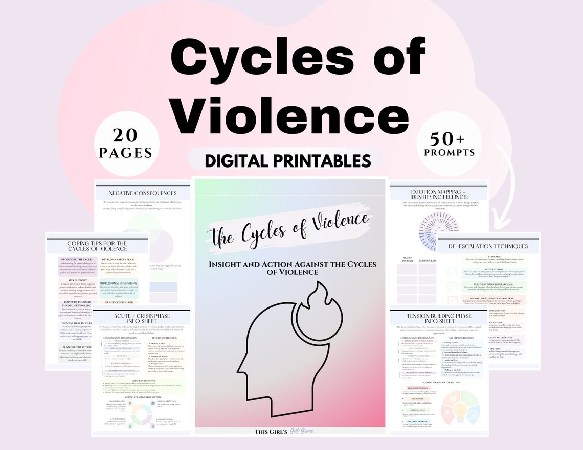 Cycle of Violence Printables Trauma PTSD Worksheets Abuse Recovery ...