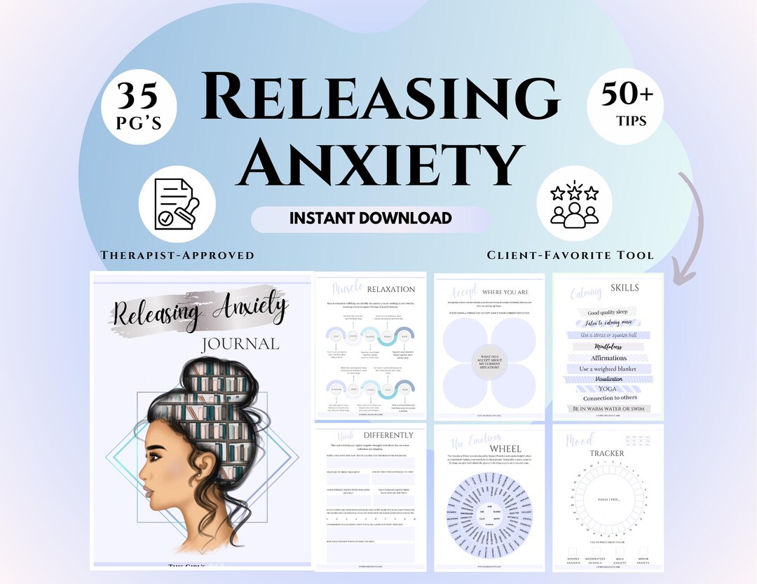 Anxiety Journal PDF CBT Worksheets & Guided Prompts for Calming Anxious ...