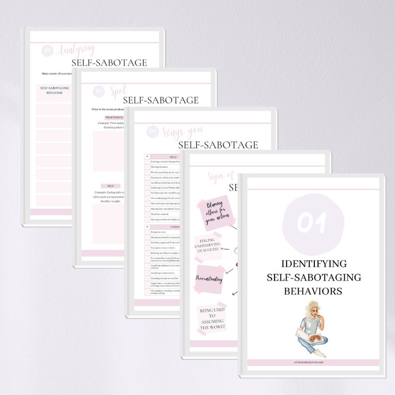 Stop Self Sabotage Workbook Imposter Syndrome Worksheets Self Love ...