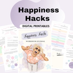 Happiness Hacks Positive Psychology Therapy Wellbeing Worksheet ...