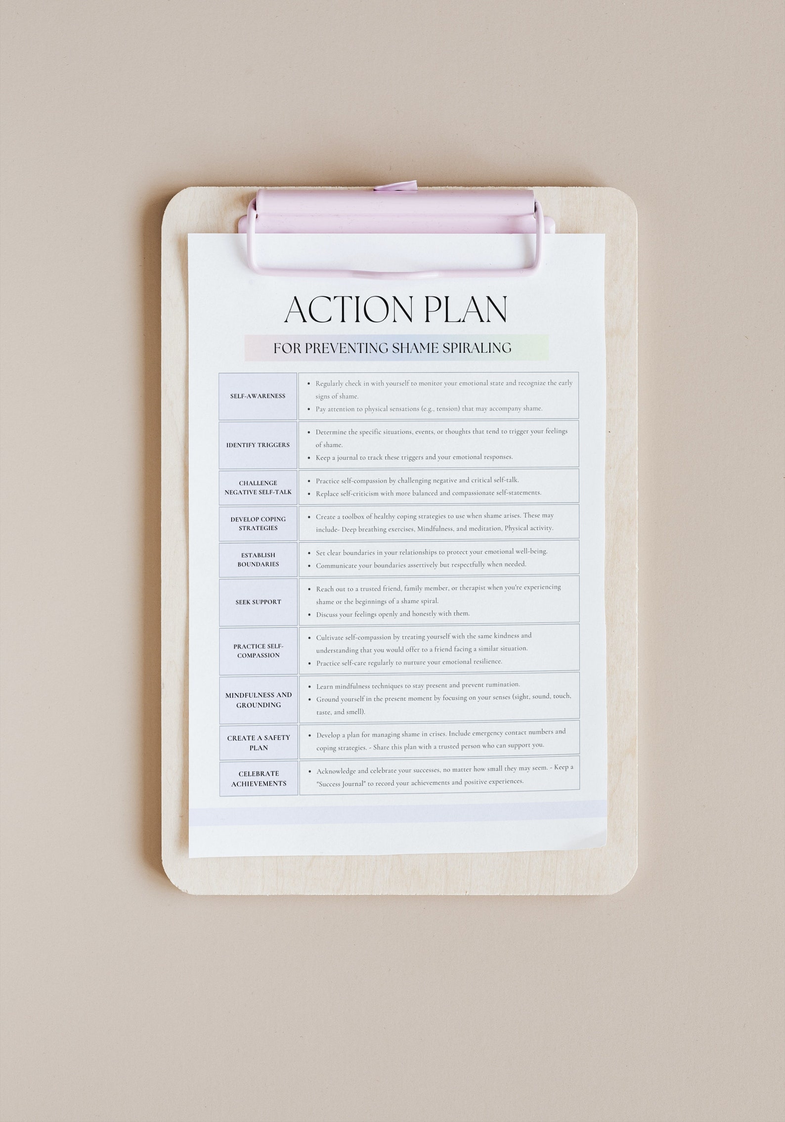 Shame Spiral Acceptance and Commitment Therapy Journal Emotional ...