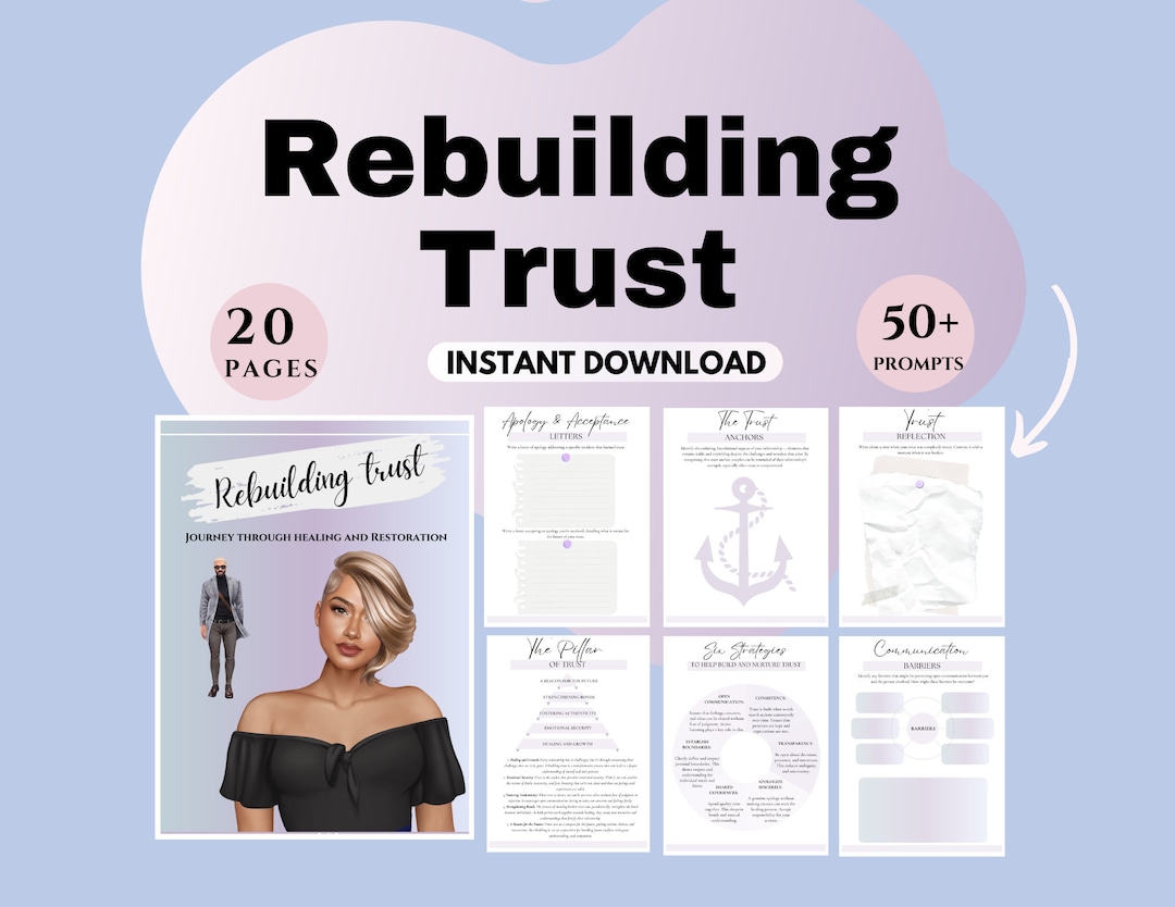 Trust Rebuilding Workbook Relationship Healing Guide Therapeutic Exercises Trust Repair ...
