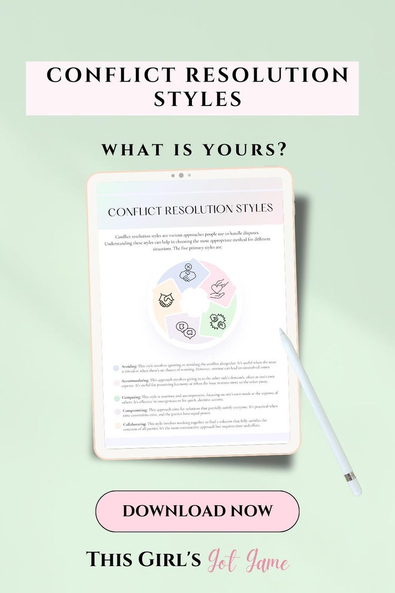 Conflict Resolution Styles Cheat Sheet Communication & Conflict Tools ...