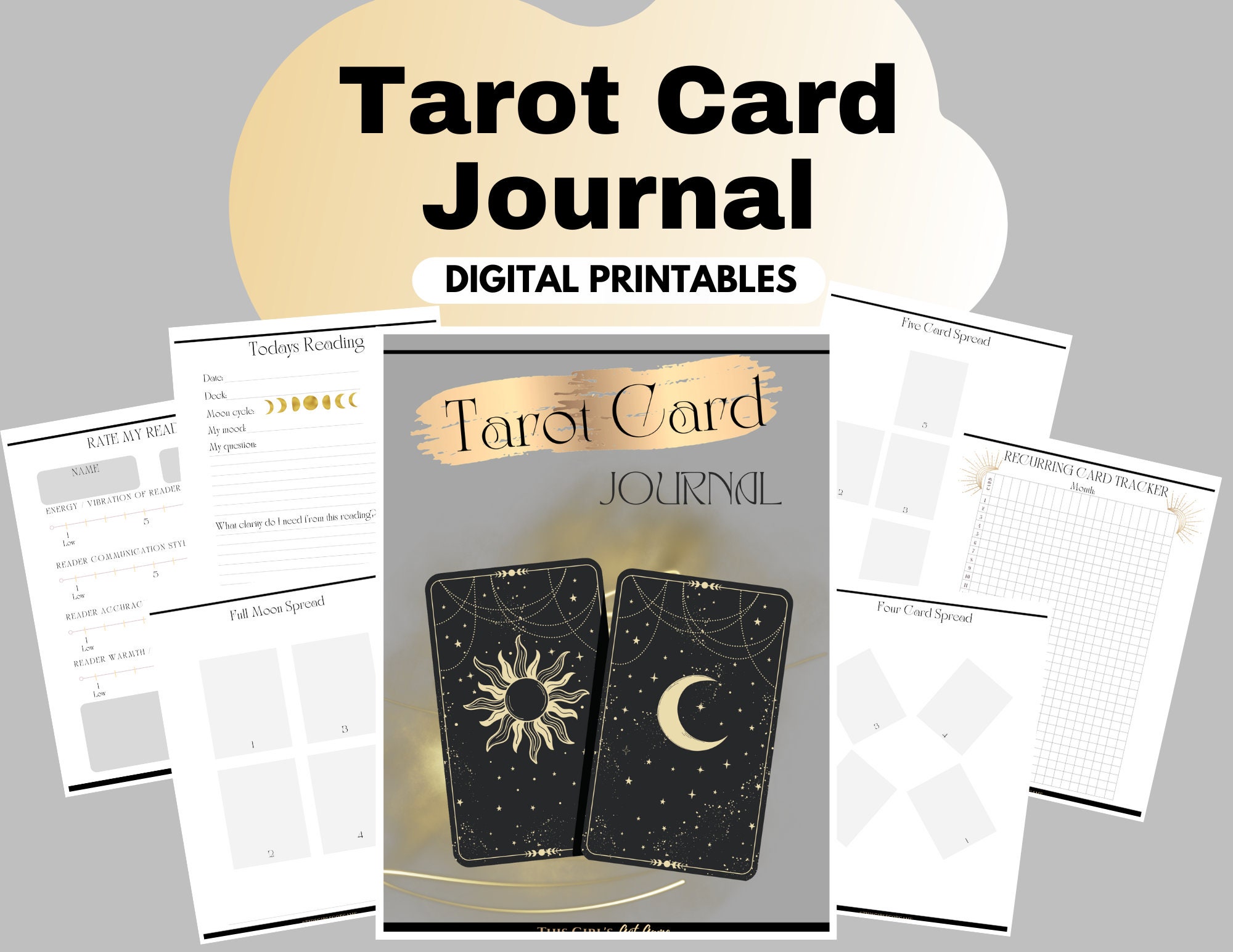 Printable Daily Tarot Journal Tarot Deck Card Reading Planner Tarot ...