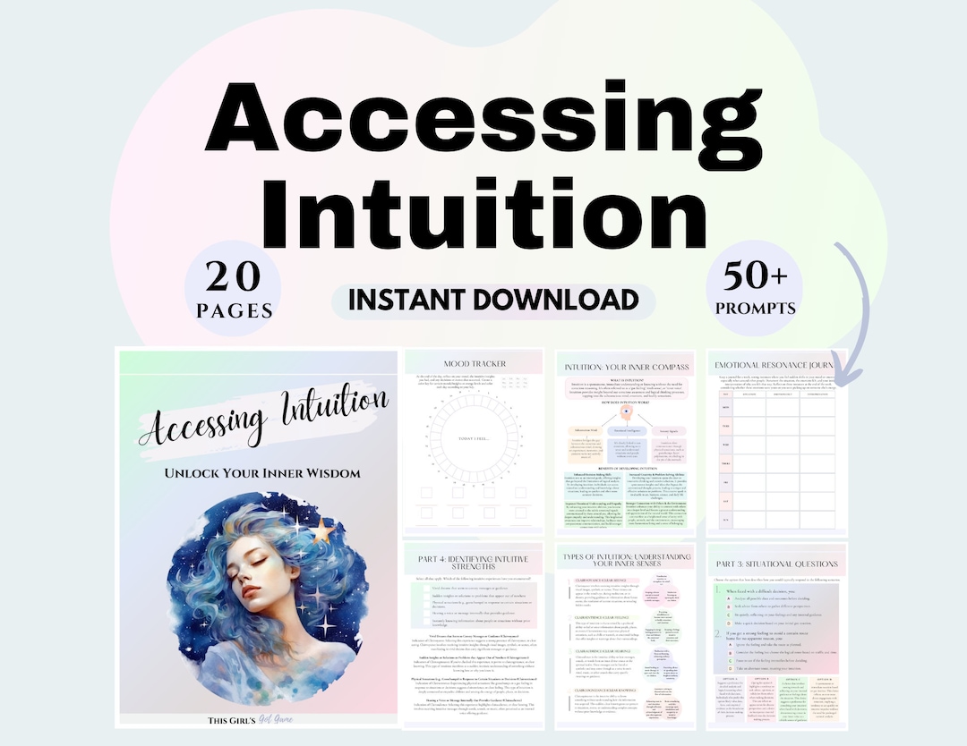 Intuition Journal Worksheets Therapy Poster Intuition Enhancement Ebook ...