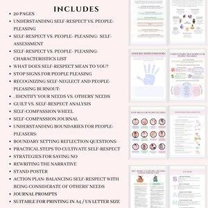 People Pleasing Therapy Worksheets Building Self-esteem Therapy Tools ...