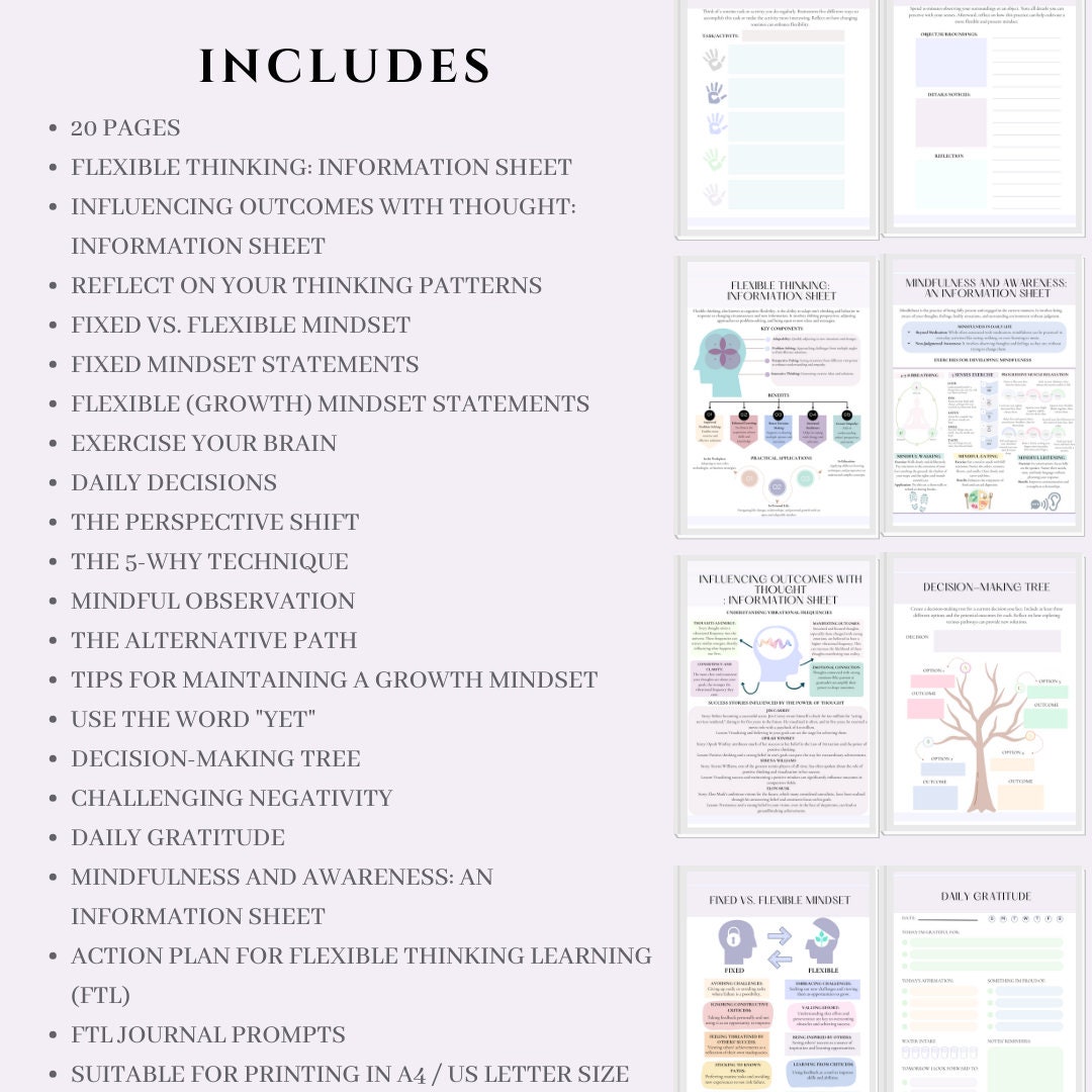 Flexible Thinking Worksheets Therapy Resources Therapeutic ANTS ...