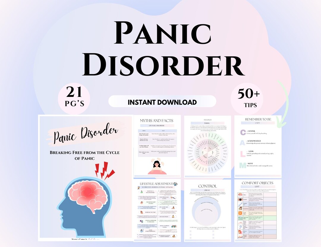 Panic Disorder Therapy Worksheets Anxiety Relief Workbook Anxiety Self ...