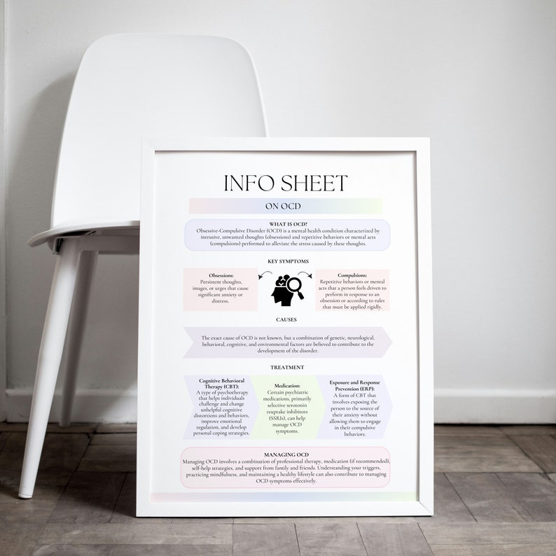 OCD Therapy Worksheets Anxiety Coping Skills Exercises CBT Workbook ERP ...