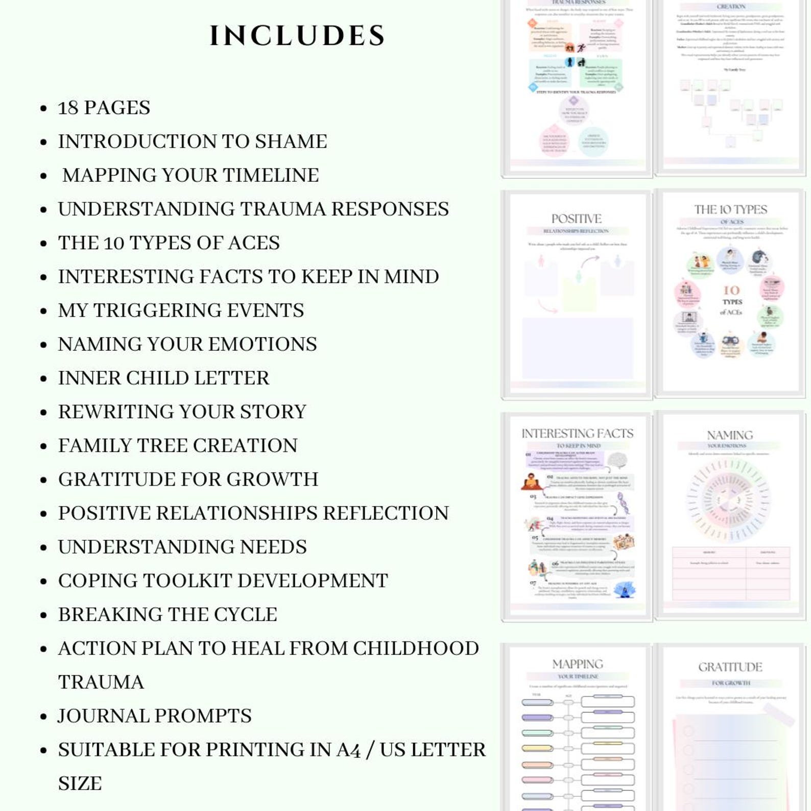 Childhood Trauma Therapy Worksheets Trauma Healing Exercises for ...