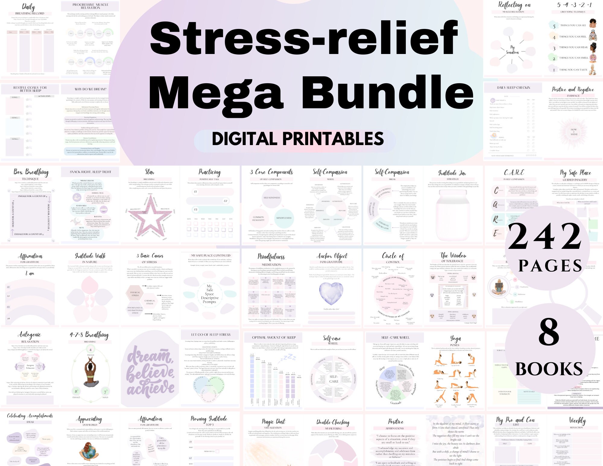 Stress Relief Bundle Mindfulness Practices Coping Skills Work-life ...