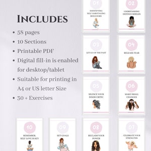 Stop Self Sabotage Workbook Imposter Syndrome Worksheets Self Love ...