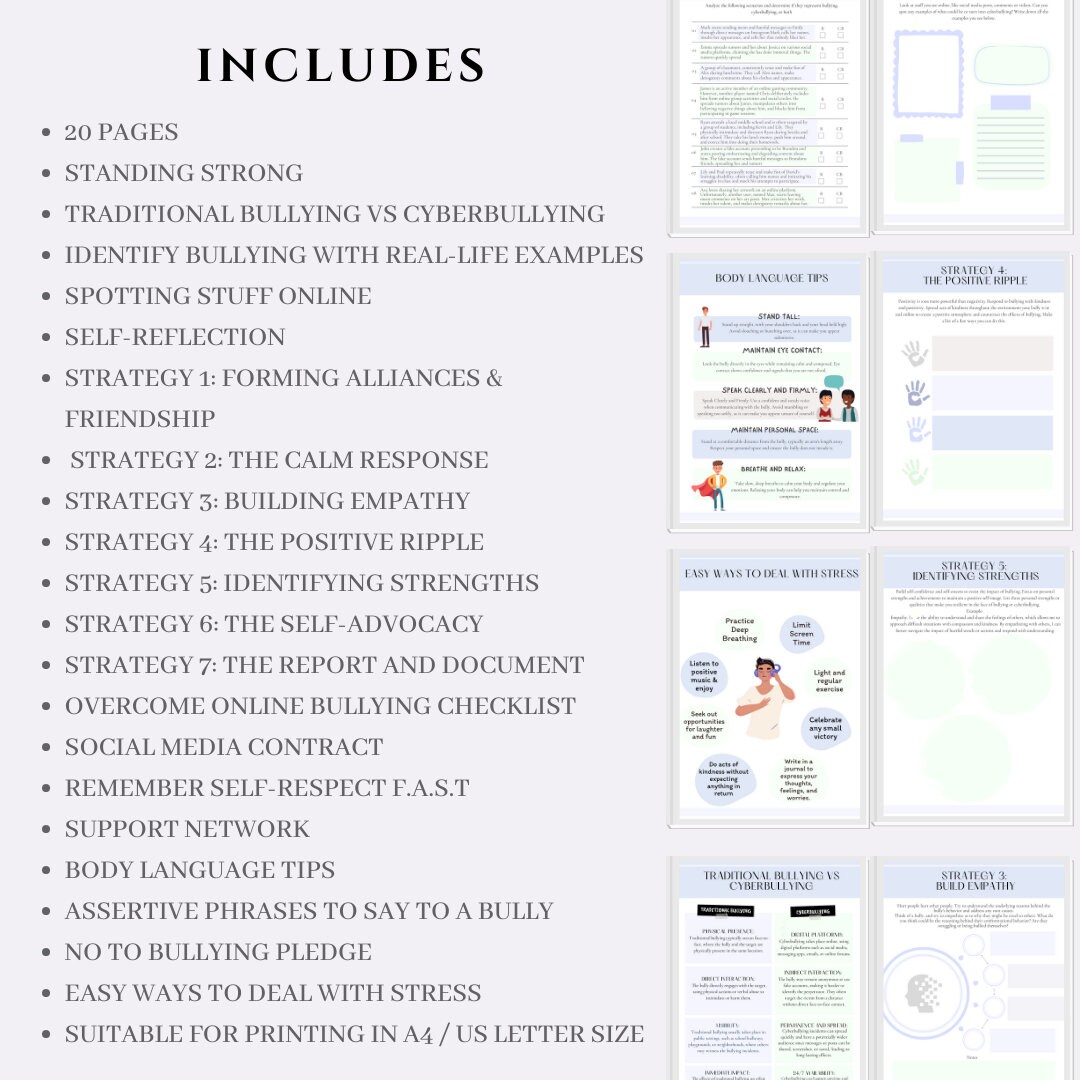 Anti-bullying Worksheets for Tween and Teen Boys Therapy Teen Boy ...