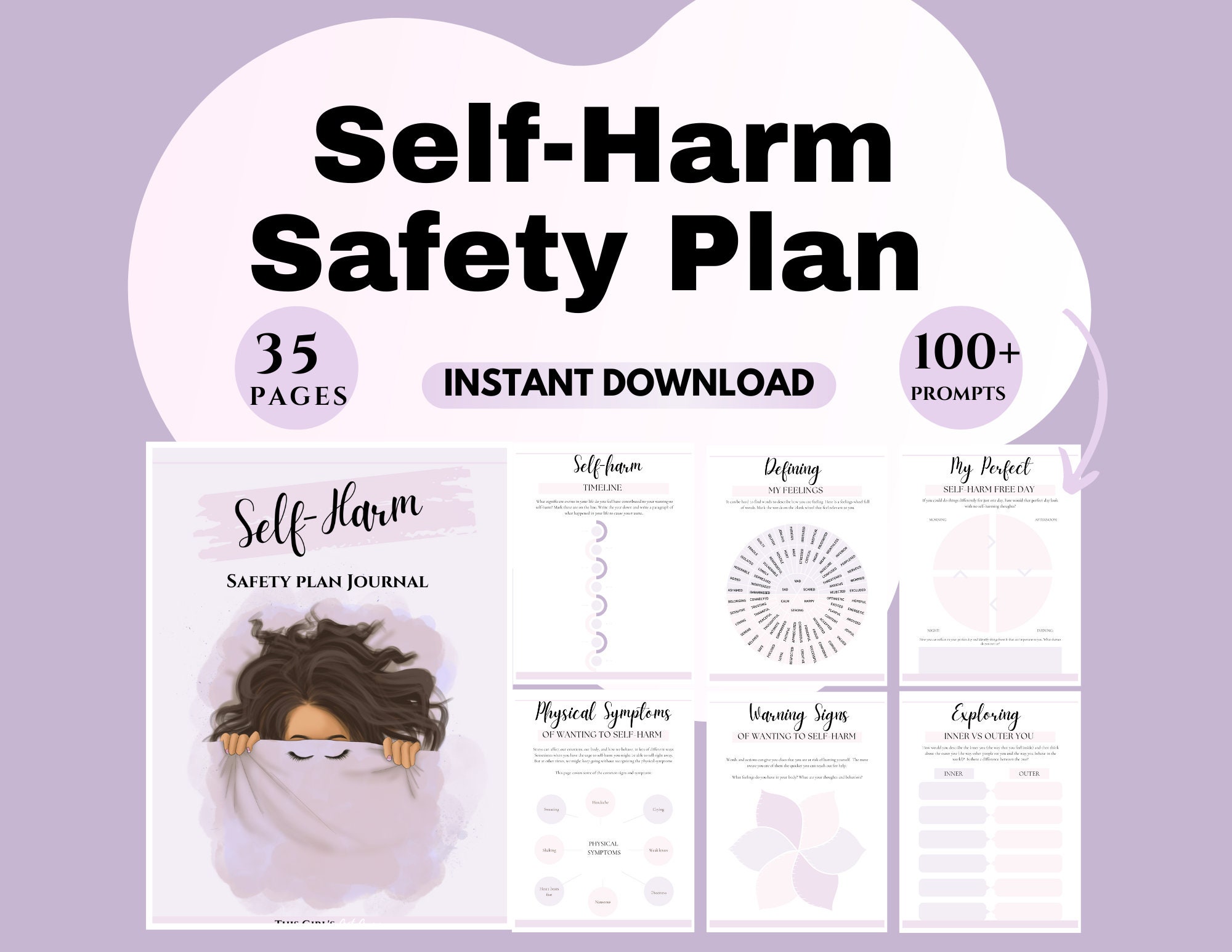 Self Harm Prevention Coping Skills Difficult Feelings Self Help Book ...