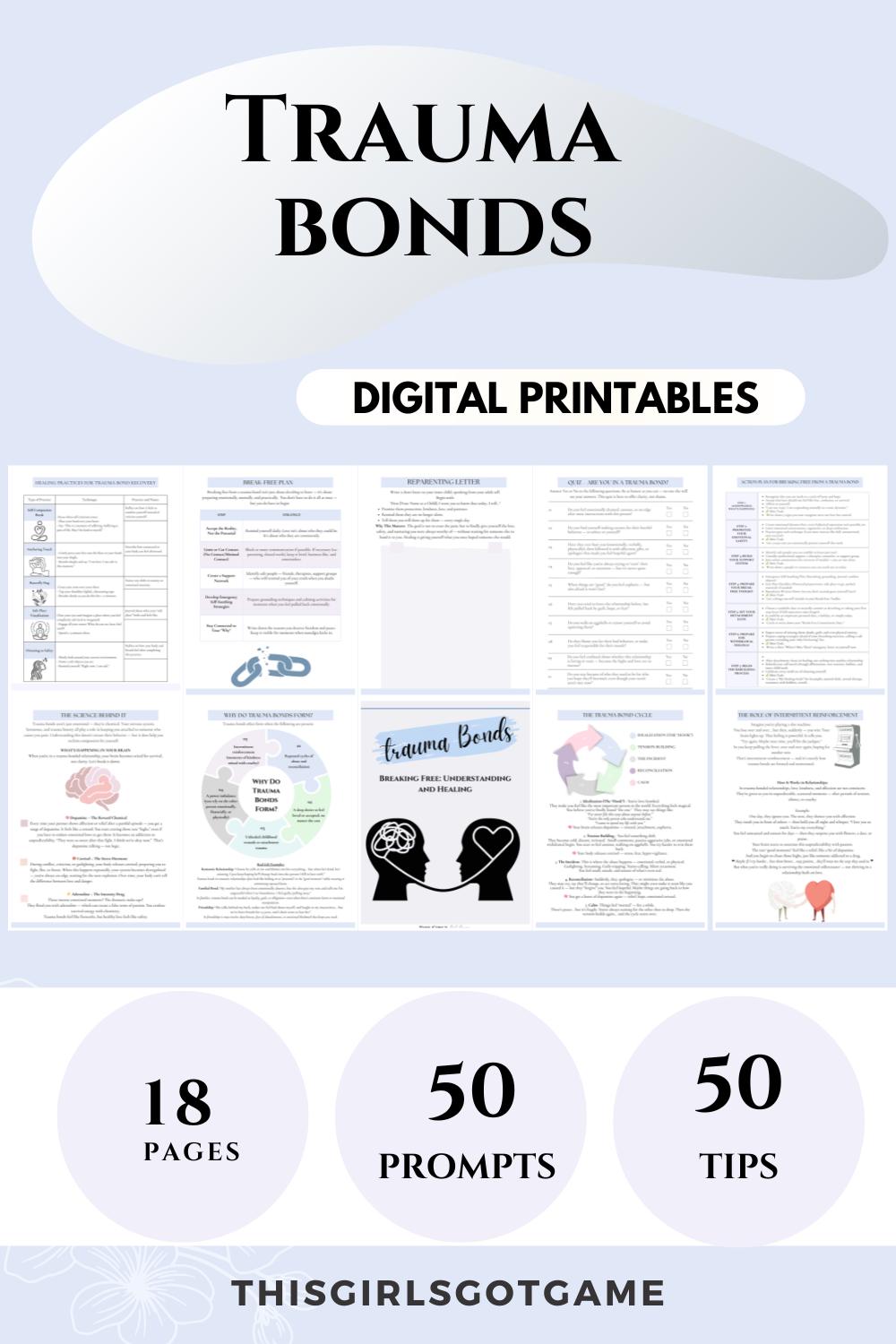 Trauma Bonds Therapy Worksheets Healthy Vs Unhealthy Relationship ...