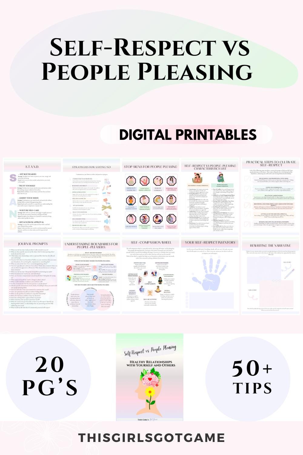 People Pleasing Therapy Worksheets Building Self-esteem Therapy Tools ...