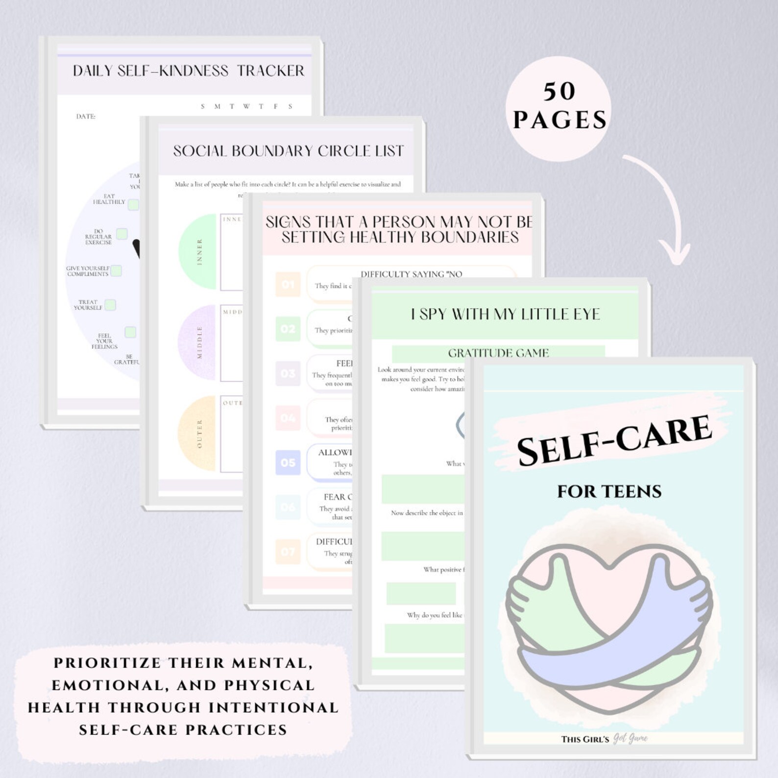 Teen Boy Bundle Coping Skills Teen Gift Digital Journals Kids Worksheet ...
