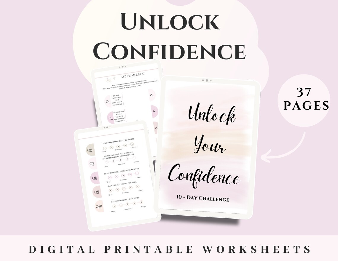 Self-confidence Worksheets / Self Esteem Worksheets / Therapy - Etsy UK